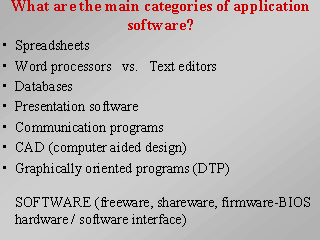 What are the main categories of application software?